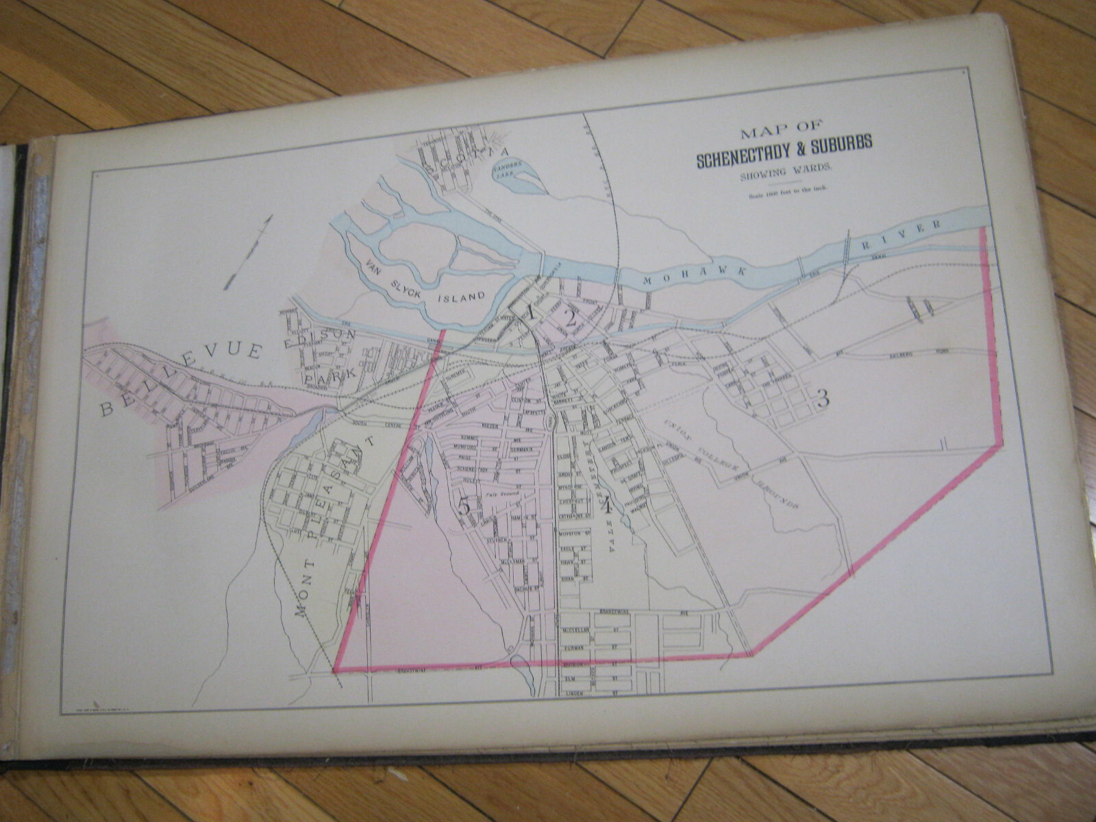 1892 ATLAS OF CITY SCHENECTADY CUNNINGHAM ORIGINAL 18 MAPS 17.5 X 26 ...