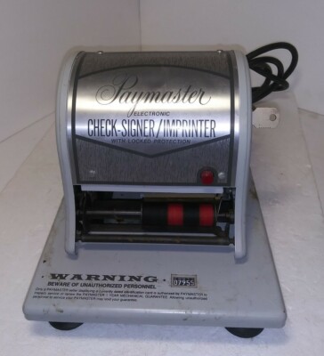 Vintage Paymaster Electronic Check Signer Imprinter Dual-Color Ribbon ...