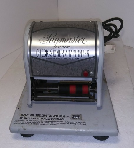 Vintage Paymaster Electronic Check Signer Imprinter Dual-Color Ribbon ...