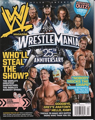 WWE magazine April 2009 "Wrestlemania 25th Anniversary" John Cena EX ...