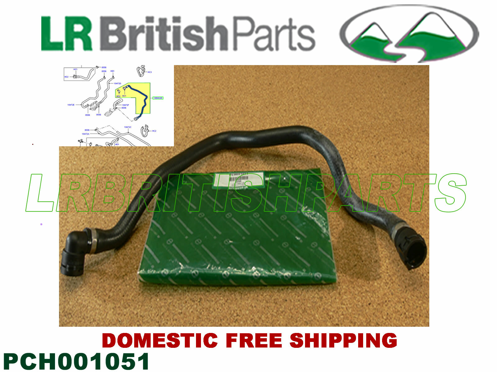 LAND ROVER HEATER HOSE FEED HEATER RANGE ROVER 03 TO 05 NEW PCH001051 ...