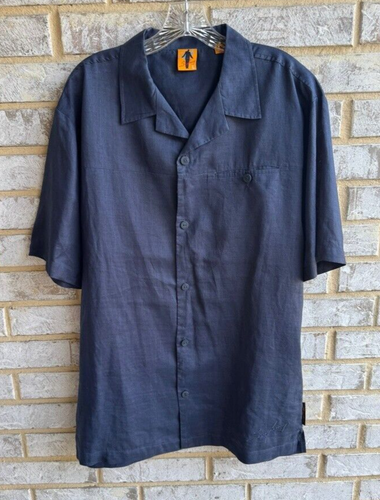 Steve Harvey 100% Linen Short Sleeve Button Down Collared Shirt Men's ...