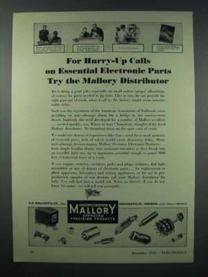 1943 Mallory Electronics Ad - For Hurry-Up Calls | eBay