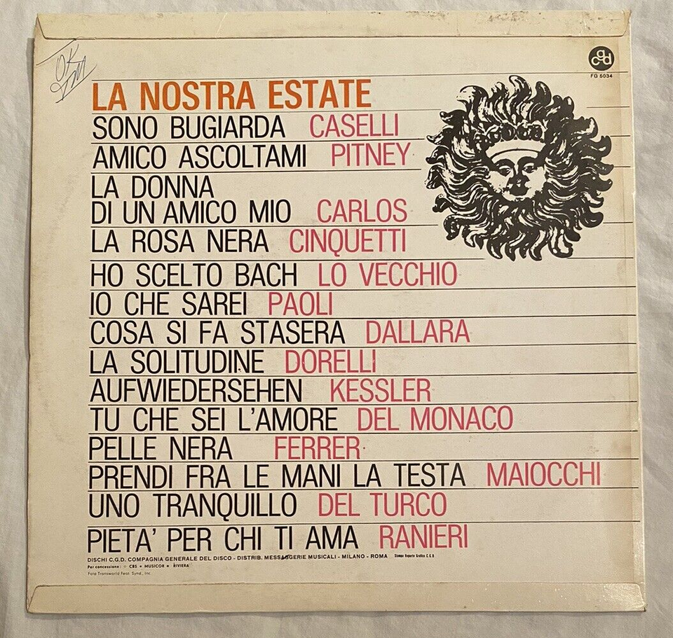 LA NOSTRA ESTATE Rare 60's Italian Pop Comp SEXY GIRL CHEESECAKE COVER ...