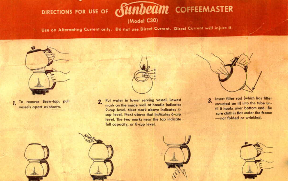 Sunbeam Coffeemaster C30A Chrome Electric Automatic Siphon Coffee Maker | eBay