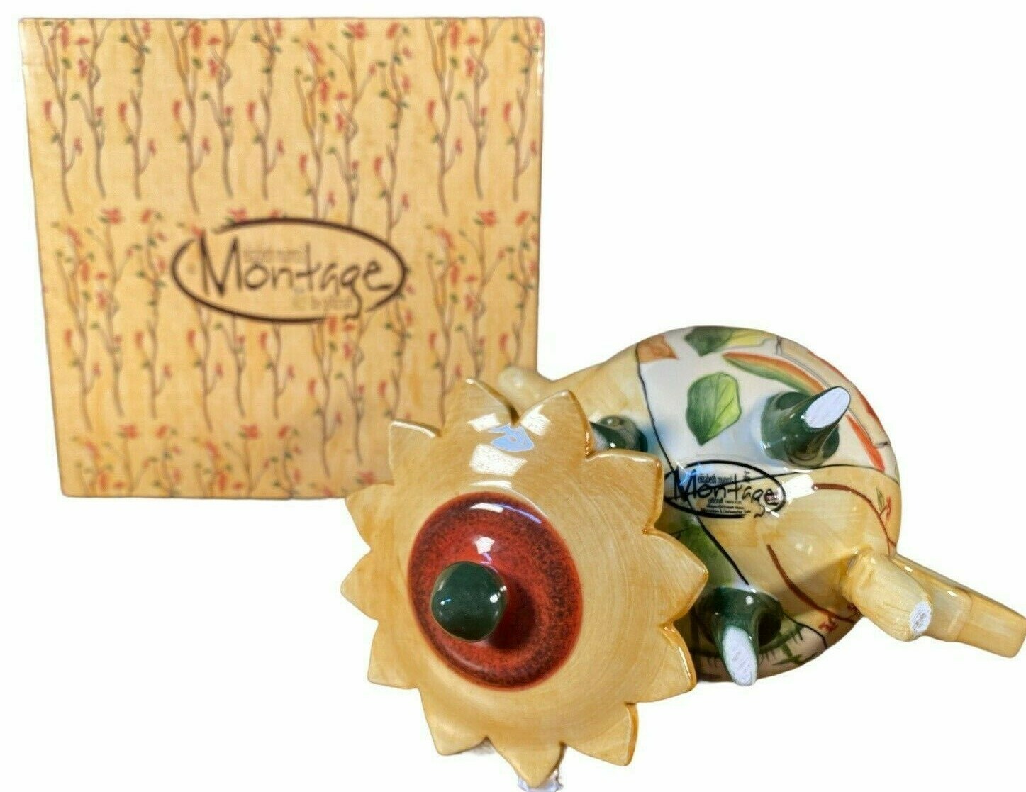 Elizabeth Munro Giftcraft Montage" Tea Pot Pottery Montage Style 14072 ...