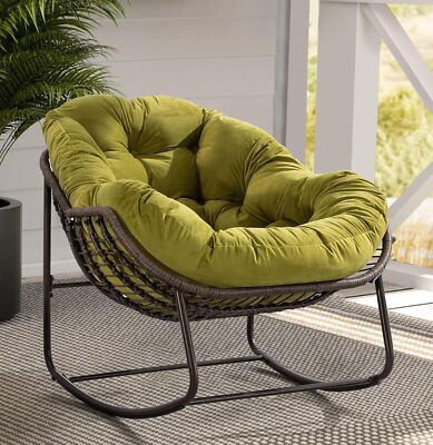 Oversized Papasan Chair with Cushion and Frame Outdoor Patio Egg ...