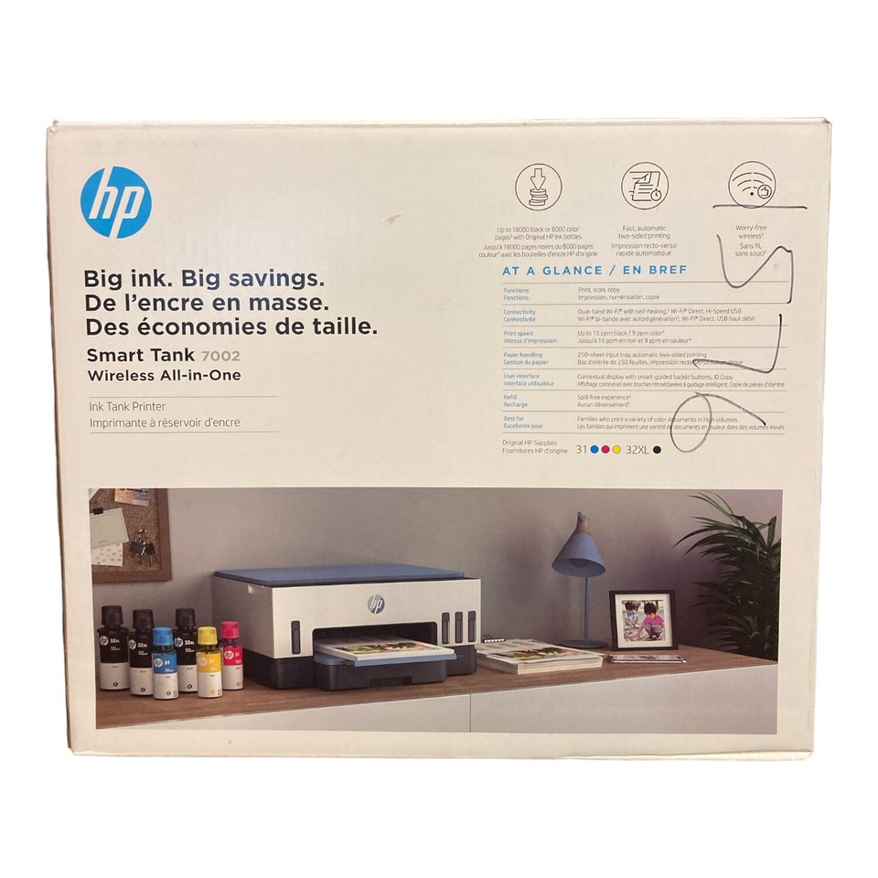 HP 28B50A#B1H Smart Tank 7002 Wireless All-in-One Thermal Inkjet ...