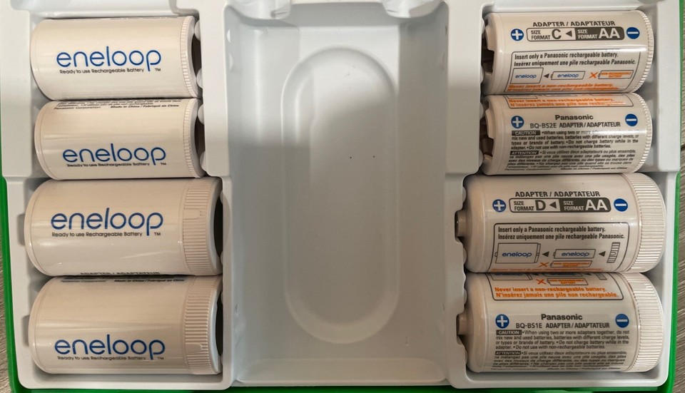 Panasonic Eneloop AA to C & AA to D Battery Adapters (8 adapters total ...