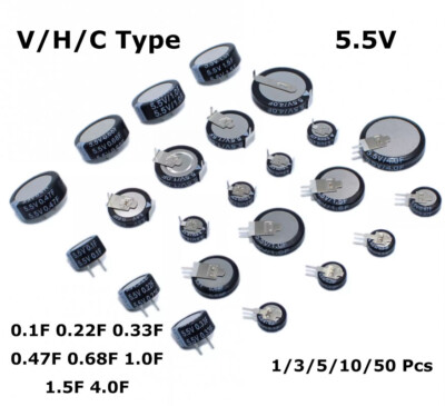 1/3/5/10/50 Pcs 5.5V Super Capacitor V H C Type Farad Super Capacitor 0 ...
