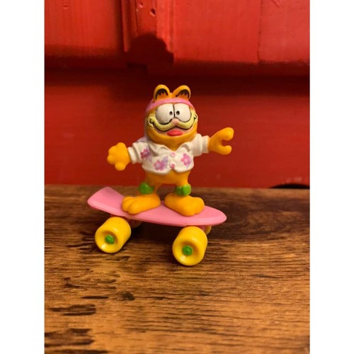 Vintage 1988 Garfield Skate Board Hawaiian Pink McDonalds Toy Collector ...