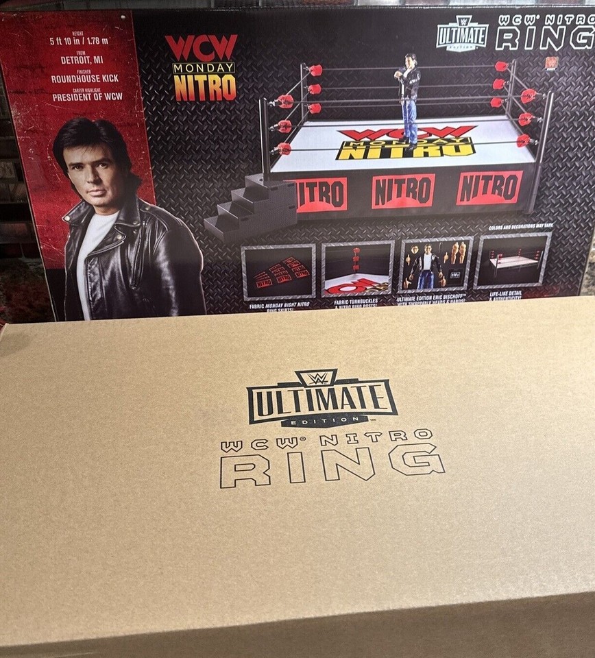 (NEW) WWE Ultimate Edition WCW Monday Nitro Ring With Eric Bishoff WCW ...
