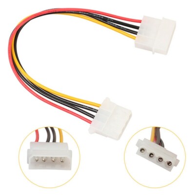 IDE 4 Pin Molex Extension Cable Male to Female PSU Internal PC Power ...