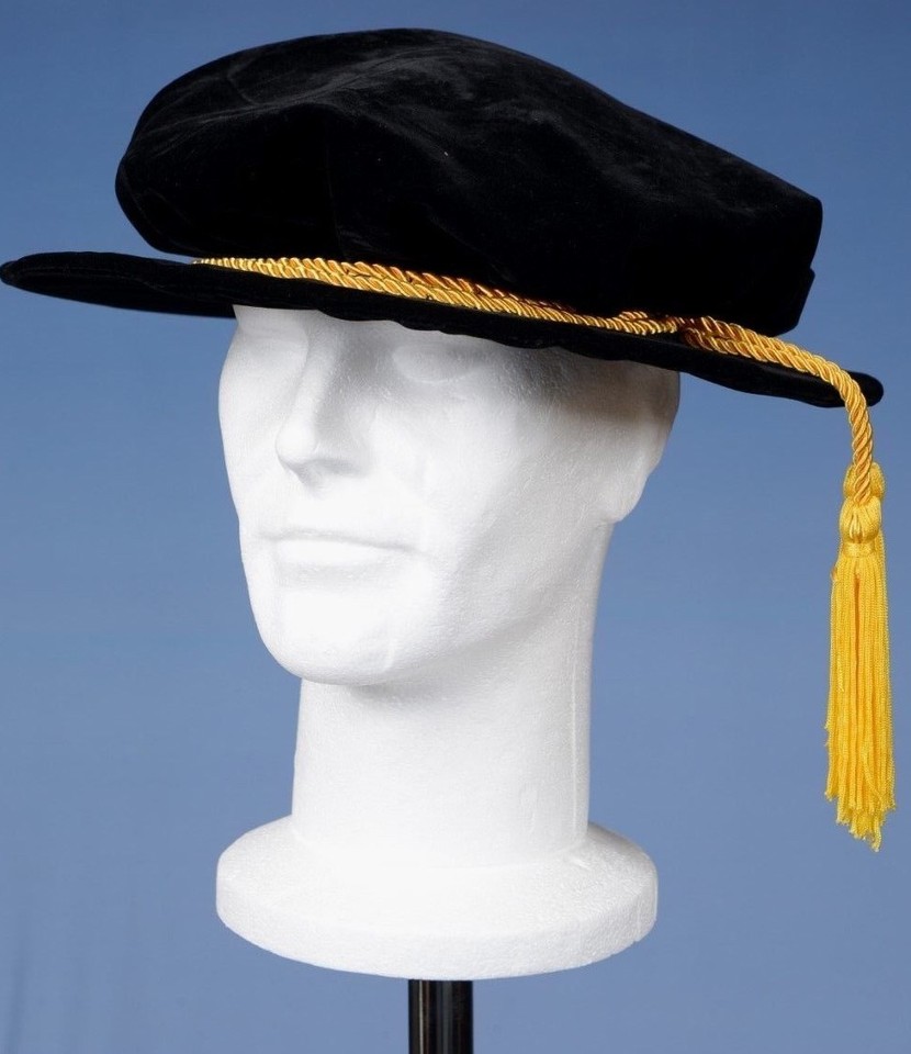 London PhD Style Graduation Gown, Hood and Tudor Bonnet Set-Ex-hire ...