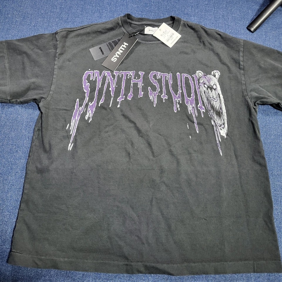 Synth Studios Losing My Mind Tee Vintage Washed Black Color Crew Neck ...