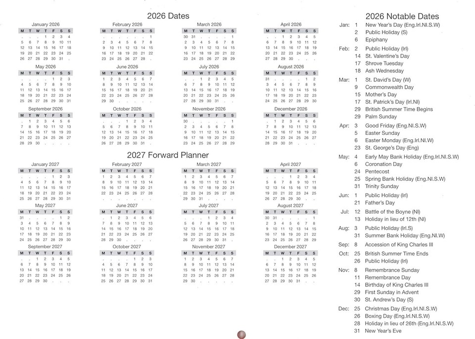 2026 5 Column Calendar Month To View Home Office A3 Family Planner ...