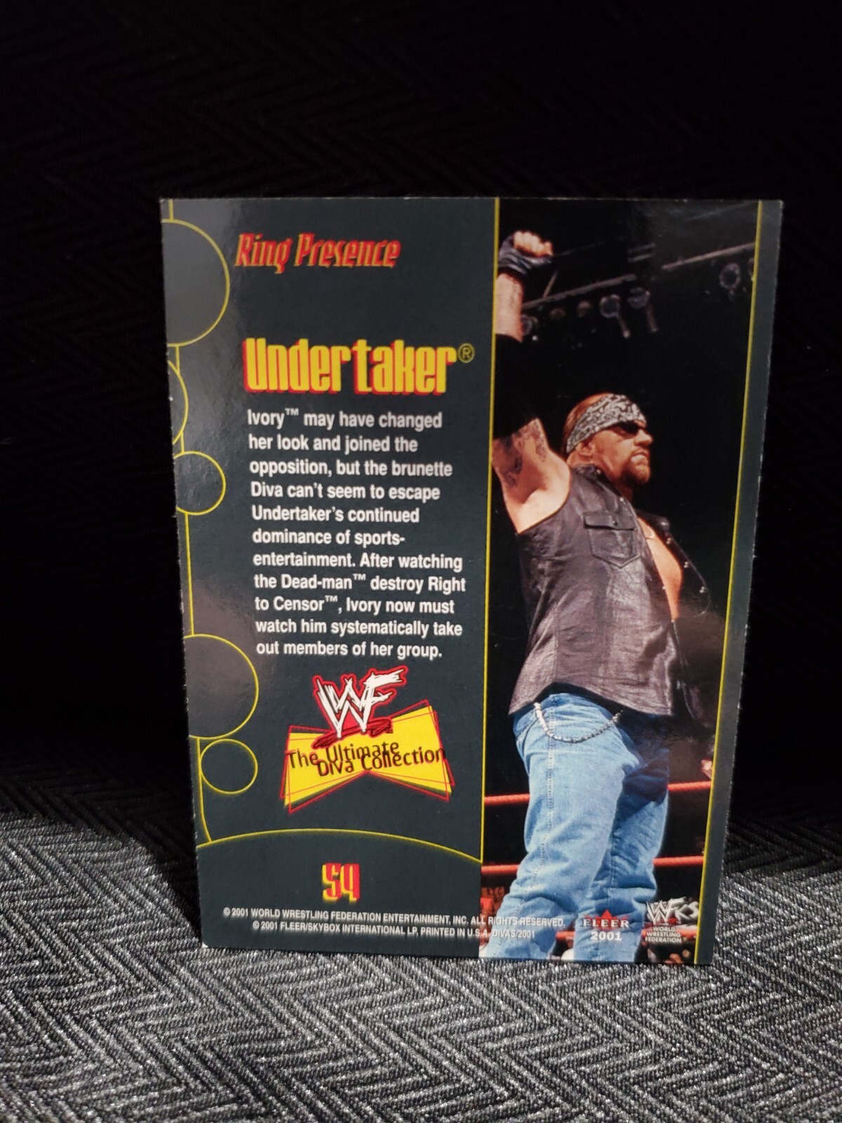 Undertaker 2001 Fleer WWF The Ultimate Diva Collection Ring Presence ...
