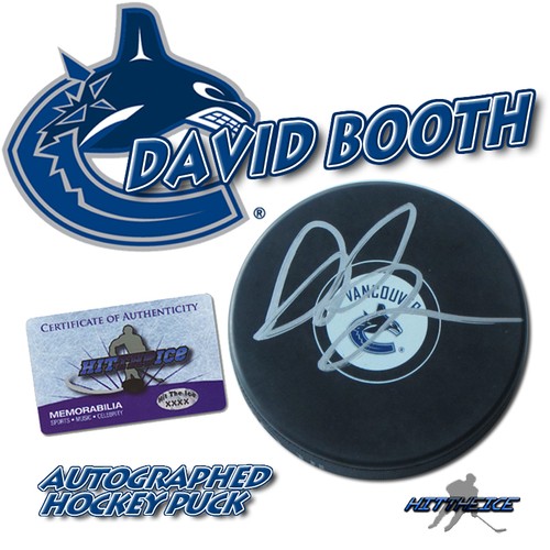 DAVID BOOTH Signed VANCOUVER CANUCKS Puck w/COA "NEW" #1 | eBay