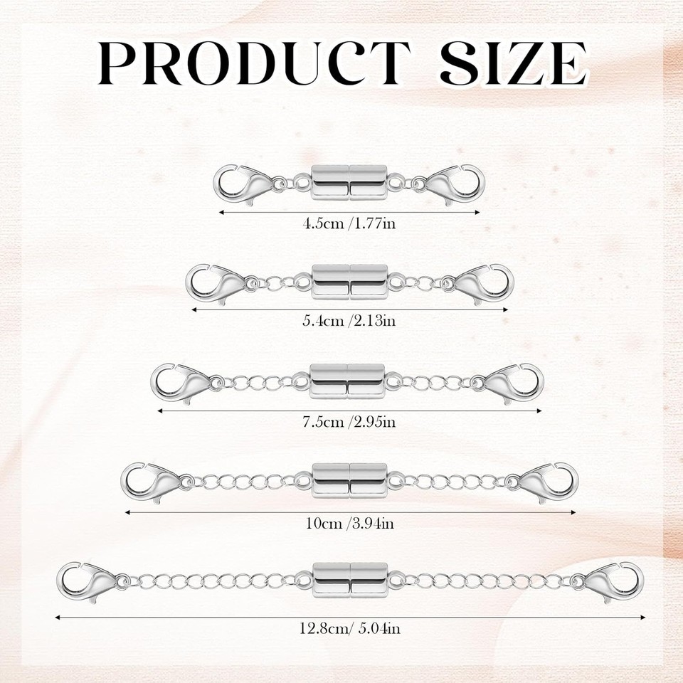 Magnetic Necklace Extender, Magnetic Necklace Clasps and Closures with ...