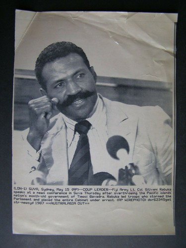 AP Wire Press Photo 1987 Fiji Army Lt Col Sitiveni Rabuka in Suva ...