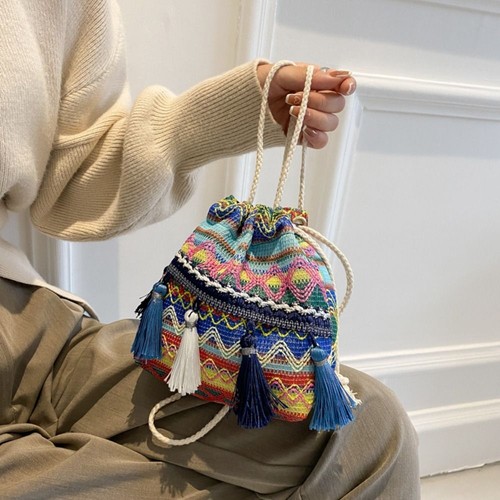 Cloth Bucket Bag Embroidery Messenger Bag Cute Drawstring Bag Women | eBay