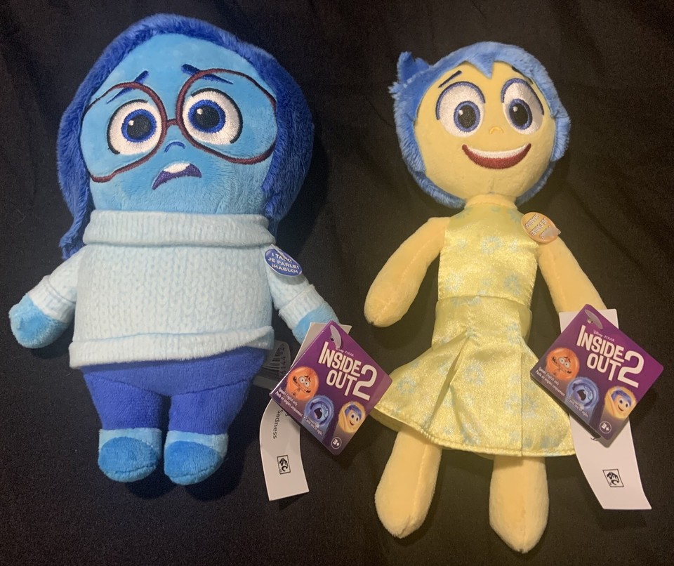 NEW-Inside Out 2 Movie Joy & Sadness Talking Plush Dolls 8-9" Set of 2 ...