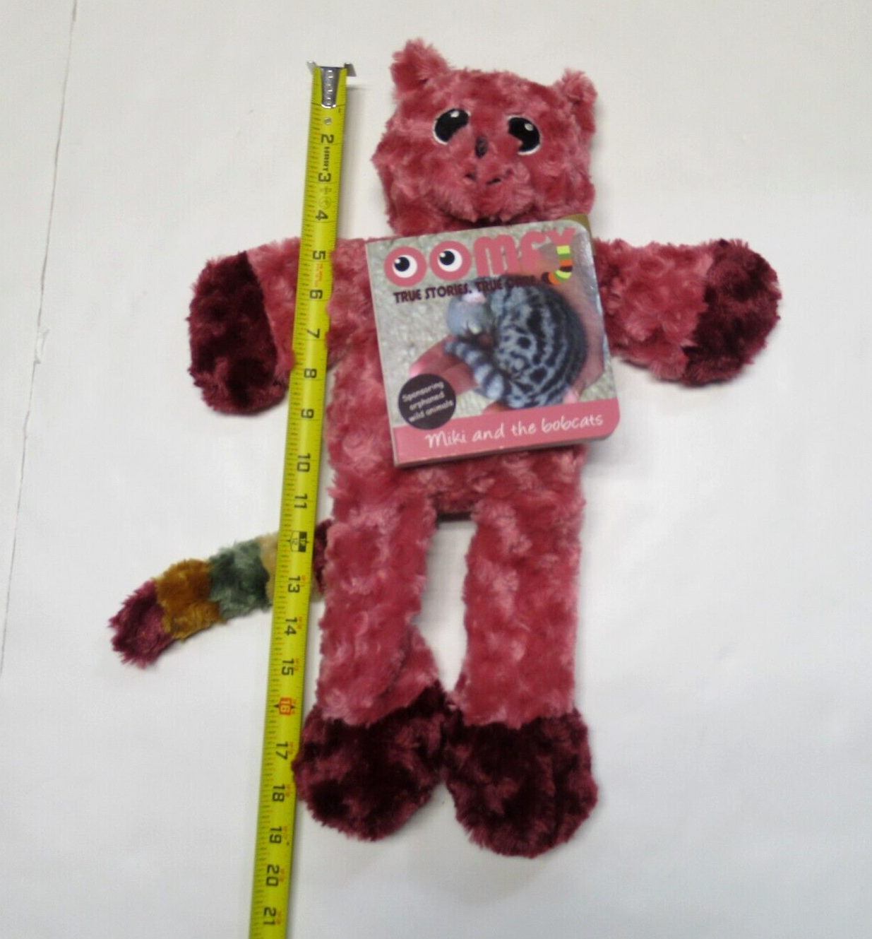 OOMFY PLUSH GENET Pink Wild Cat Ringed Tail 19" Stuffed w/ True Stories ...
