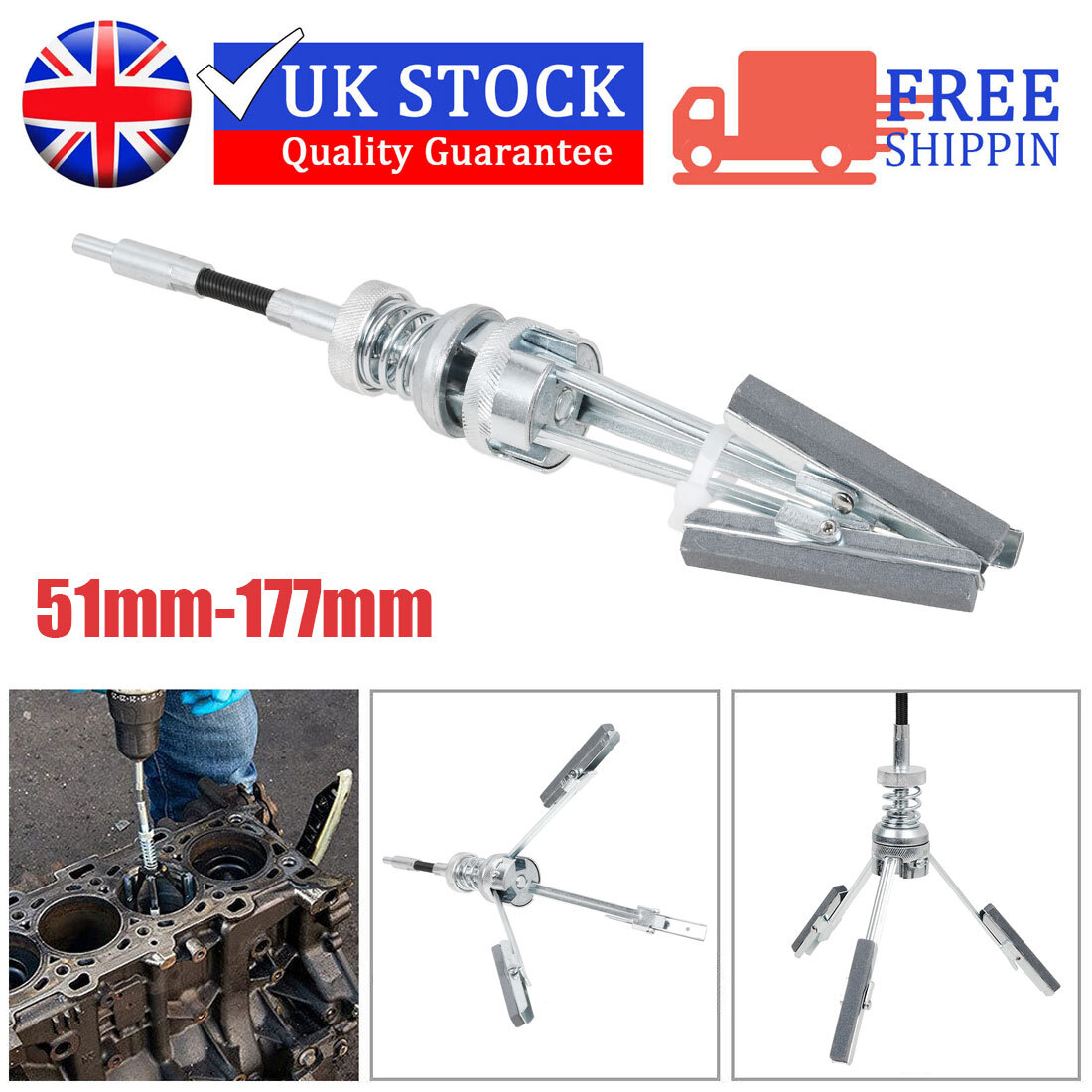 Car Engine Brake Cylinder Hone Flex Shaft Bore Honing Tool 51mm - 177mm ...