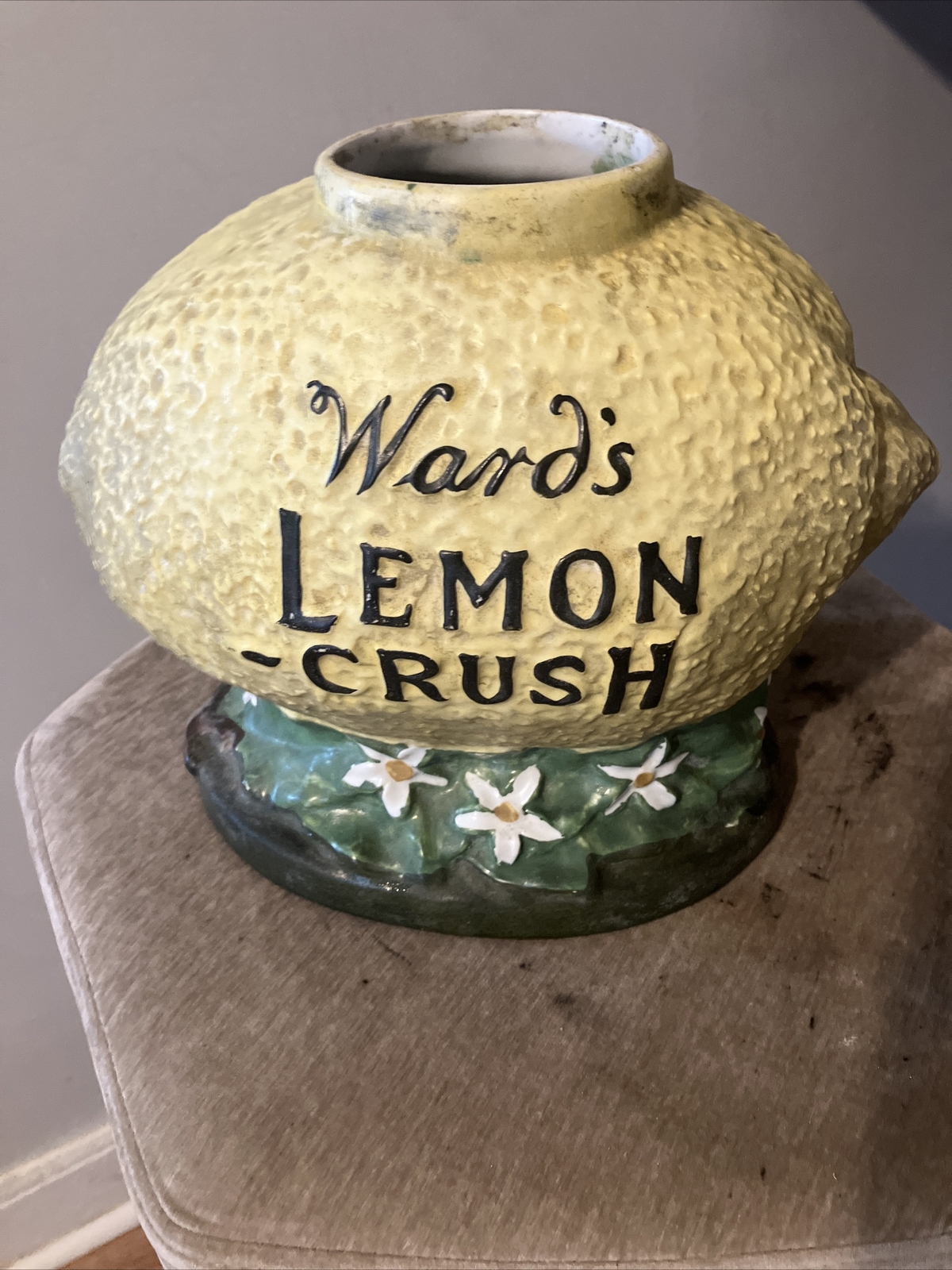 Vintage WARD'S Lemon Crush Counter Top Soda Ceramic Syrup Dispenser | eBay