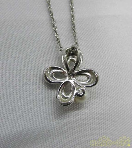 Tasaki Necklace Pearl Length 40cm Clover Logo mark Jewelry Pendant ...