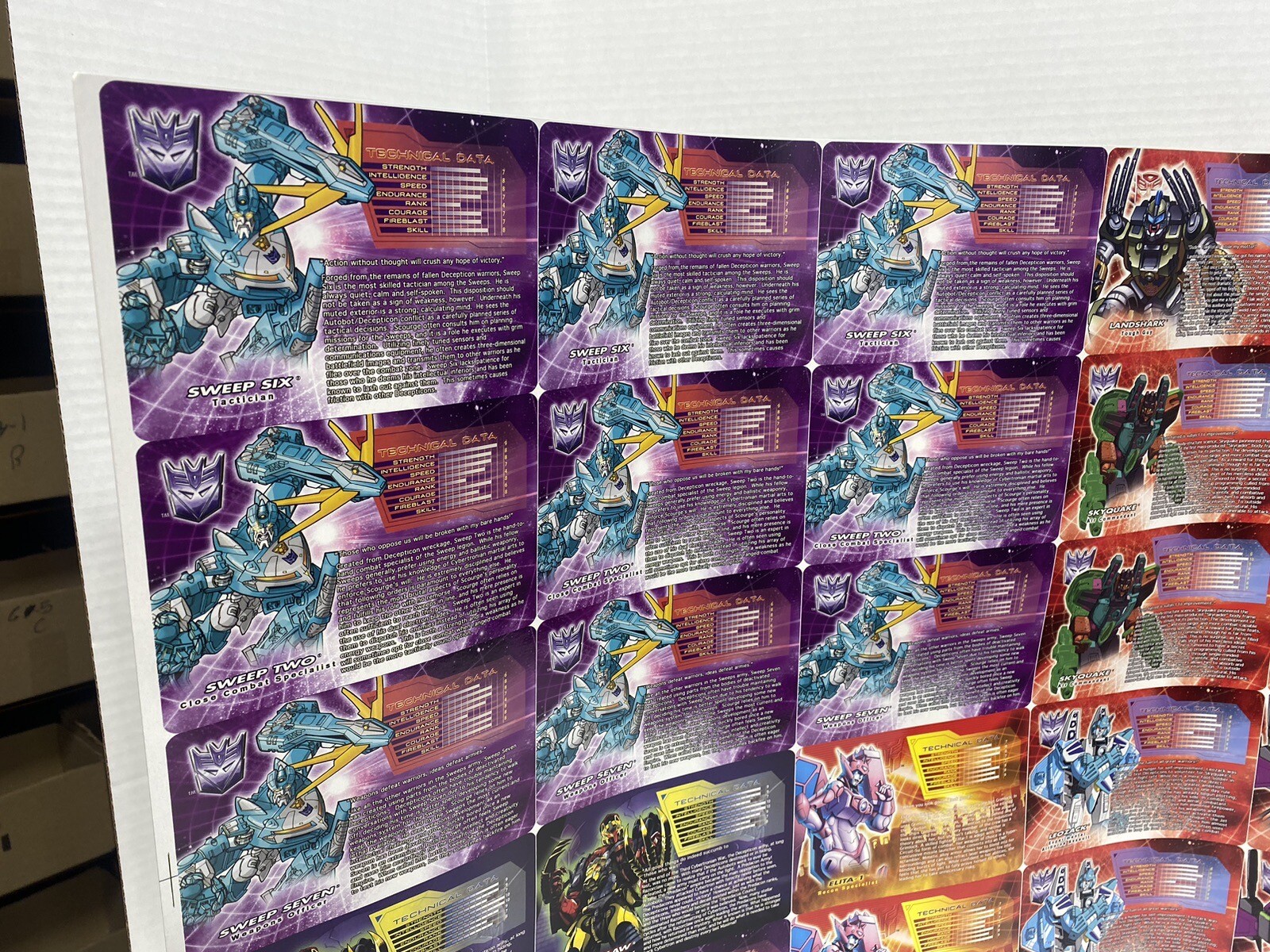 Transformers Botcon Uncut Character Bio Cards Sheet | eBay