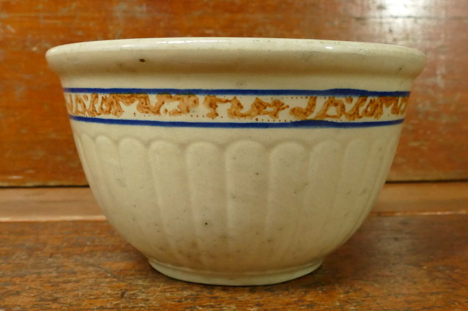 Red Wing Grey Line Sponge Band Stoneware Bowl 8” - L.B. Wagner & Son ...