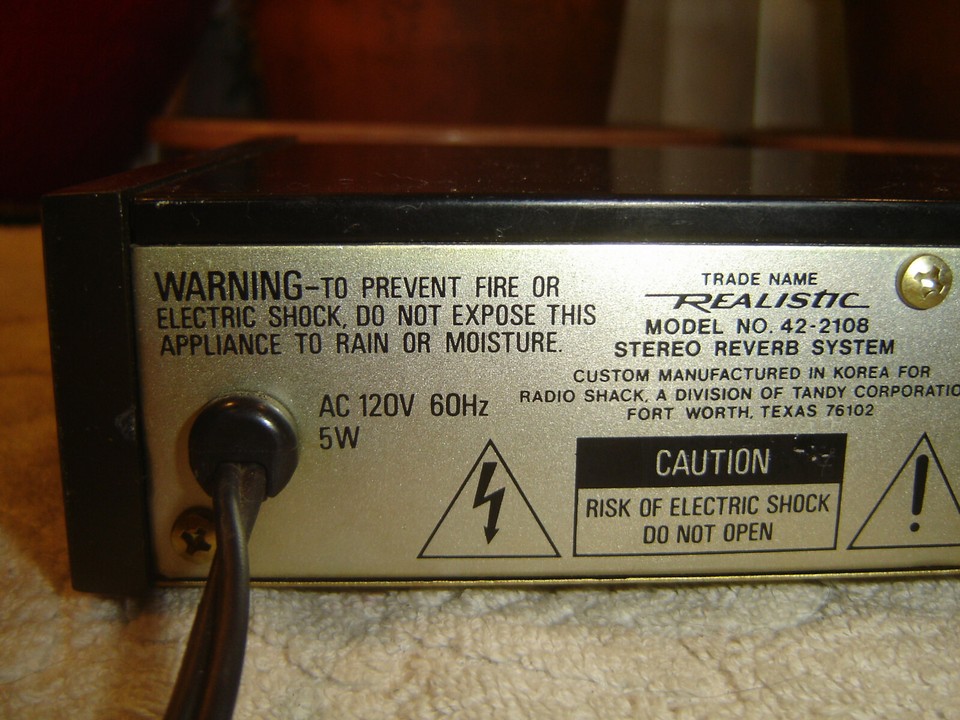 Realistic 42-2108, Stereo Reverb System, Vintage Unit | eBay