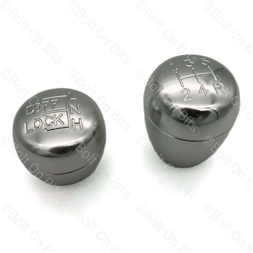 Alloy Gearbox Gear & Transfer Diff Knobs R380 Defender 300Tdi Td5 1994 ...