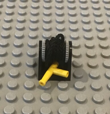 LEGO Black String Reel Gray Drum 2x2 Complete w/ Hose & Yellow Nozzle ...