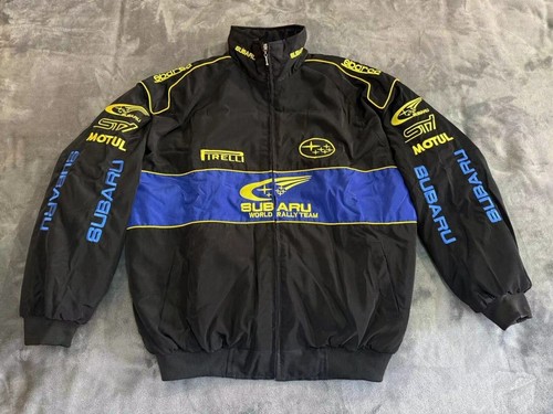 Adults F1 Team Racing Subaru Embroidery Cotton Padded Zip Racing Jacket ...