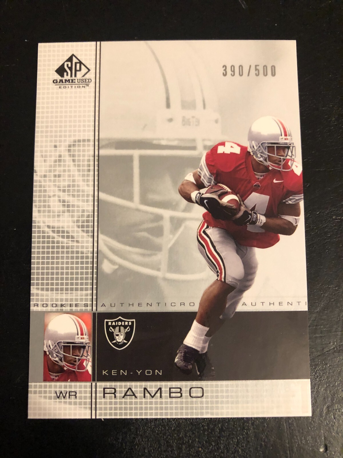2001 SP Game Used Edition Ken-Yon Rambo RC 390/500 Ohio State Buckeyes ...