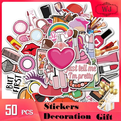 50pcs Girl Make UP Sweet Pretty Vinyl Decal Stickers Laptop Waterproof ...