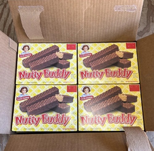 Little Debbie Nutty Buddy Peanut Butter Wafer Bars, (16-Boxes ...