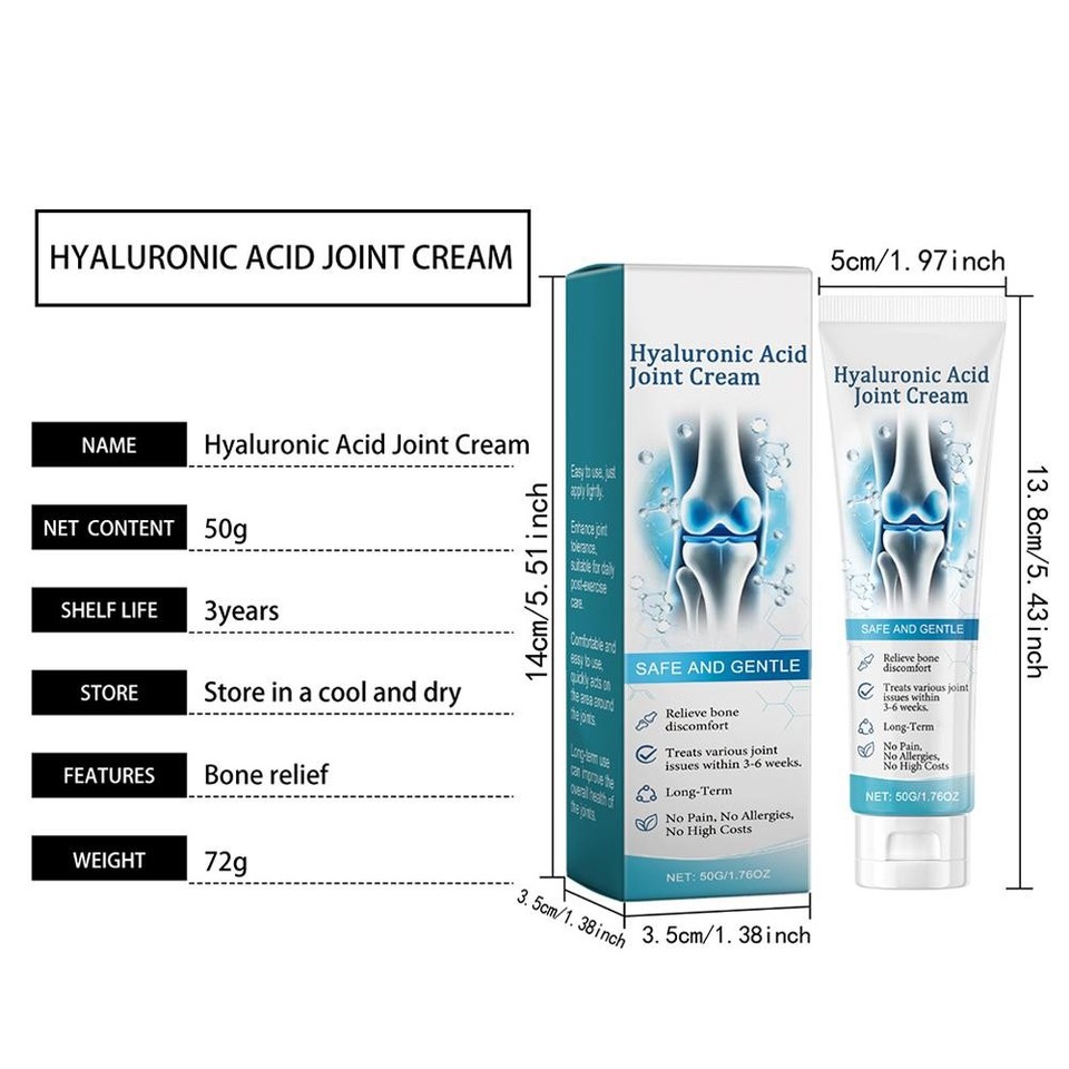 Hyaluronic Acid Joint Cream - Joint%2C Back%2C Knee Pain 1.76oz√ 50g ...