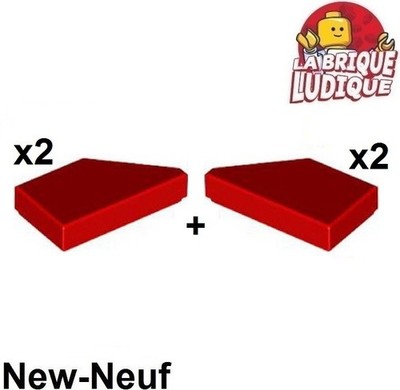 Lego Tile Modified plaque lisse 1x2 biseauté angle coin rouge 5091 x2 ...