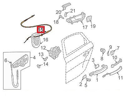 NEW GENUINE AUDI Q5 8R FRONT DOOR LOCK BOWDEN CABLE LEFT RIGHT ...