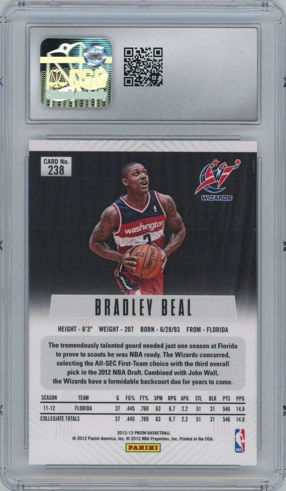 🚨 2012-13 Panini Prizm #238 Bradley Beal RC Rookie Card 🚨 CSG 10 Gem ...