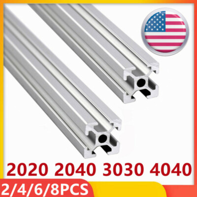 2/4/6/8PCS 2020 3030 4040 2040 Extrusion Anodized T Slot Linear Rail ...