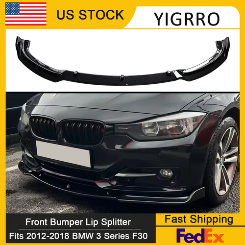 Carbon Fiber For 12-18 BMW F30 320i 328i Base Front Bumper Lip Splitter ...