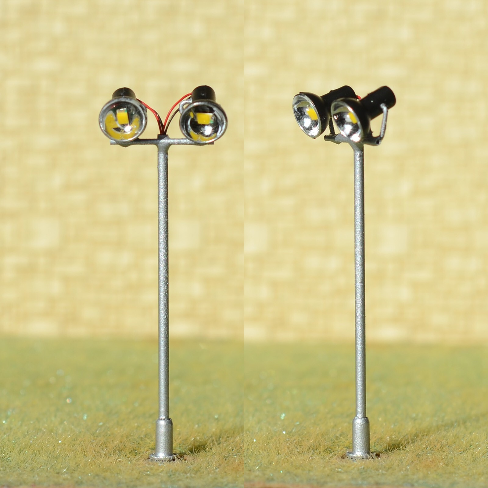 4 x OO / HO Scale LED spotlight model limelight projector street lamp ...