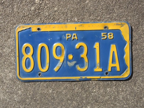 Pennsylvania License Plate PA 1958 1959 1960 1961 1962 1963 1964 - Pick ...