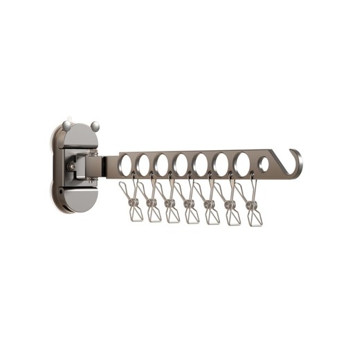 Wall Mounted Suction Clothes Drying Rack Adjustable Heights Laundry ...