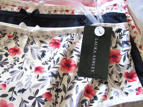Laura Ashley Briefs Microfiber Panties Women's Large 5 Pack Floral MSRP ...