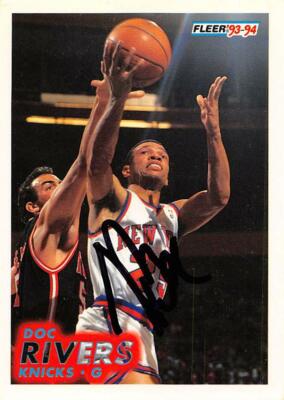 Doc Rivers autographed Basketball Card (New York Knicks) 1993 Fleer ...